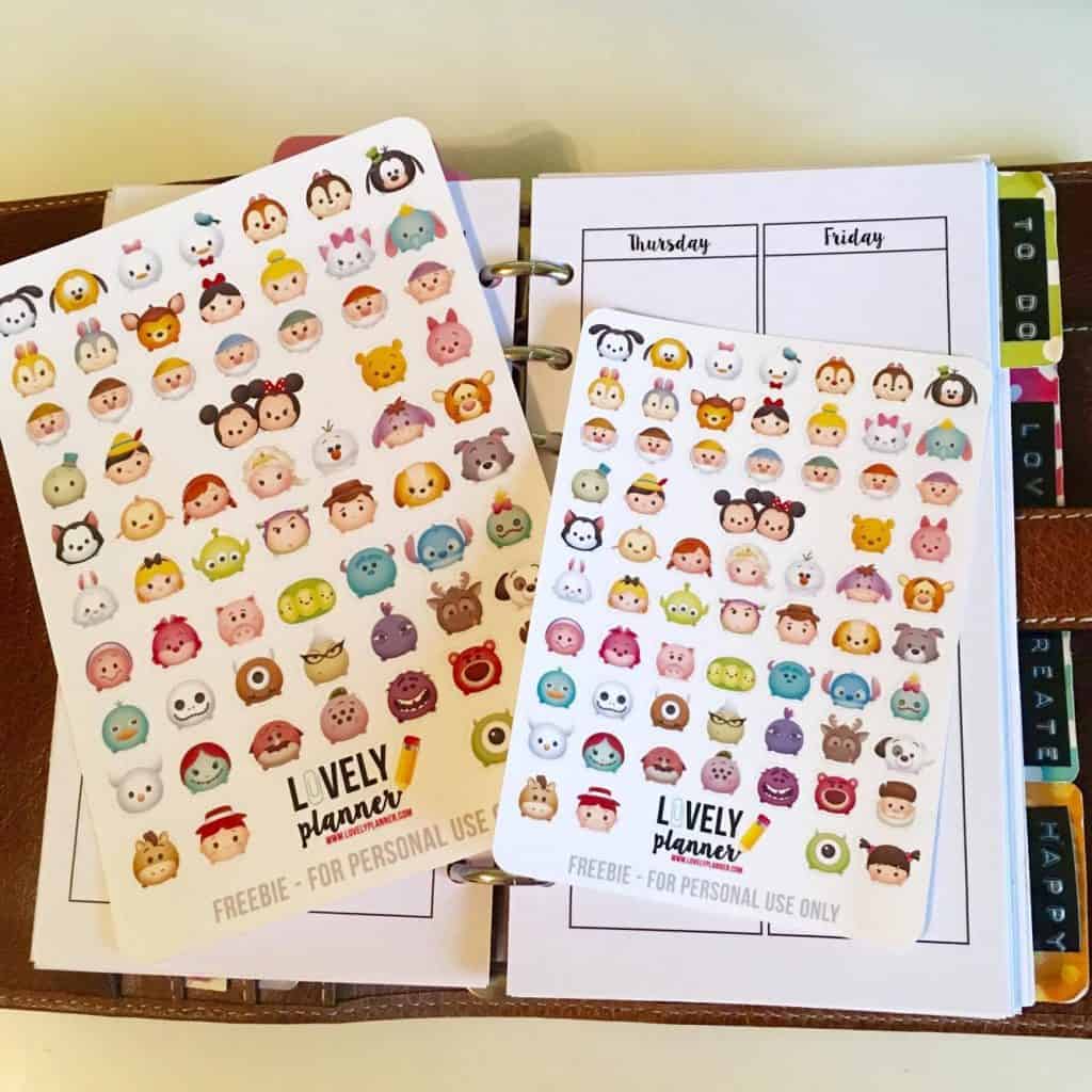 {Freebie} Tsum Tsum planner stickers - Lovely Planner