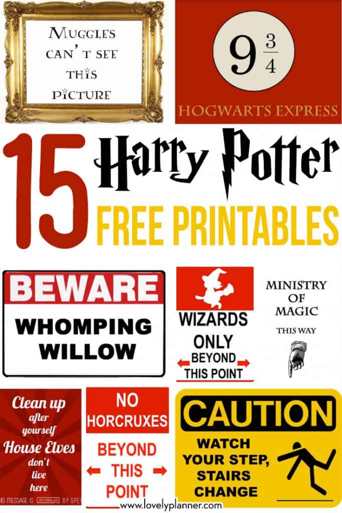 15 Free Harry Potter party printables - part 1 - Lovely Planner