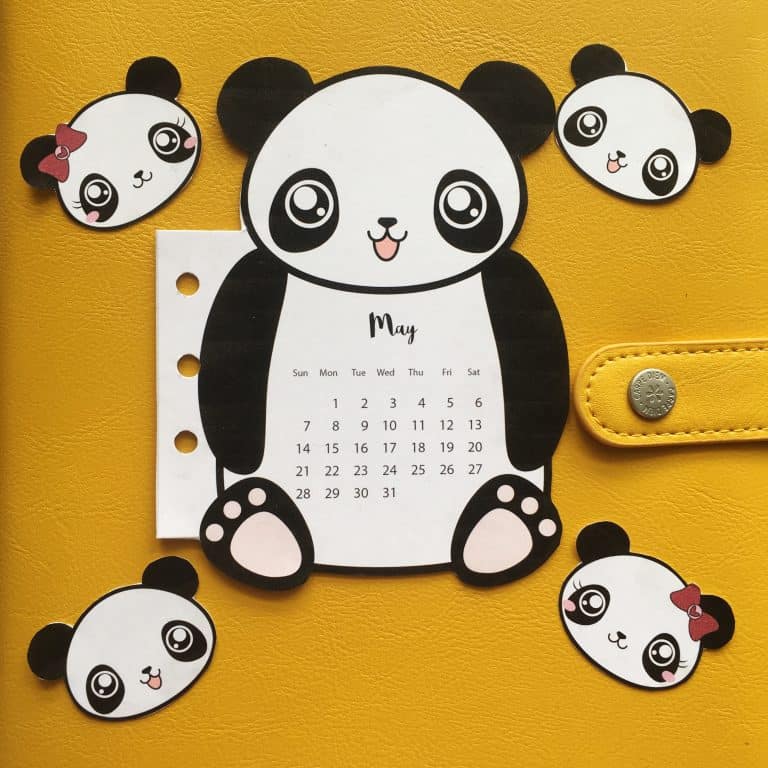 Panda Calendar Divider + Paperclips for your planner - Free Printable ...