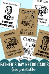 Free Printable Retro Father's Day Cards - Lovely Planner