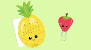 Free Printable Pineapple Calendar Divider + Paperclip - Lovely Planner