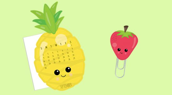 Free Printable Pineapple Calendar Divider + Paperclip - Lovely Planner