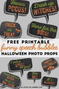 Free Printable Halloween Photo Booth Props - 11 Speech Bubbles - Lovely ...