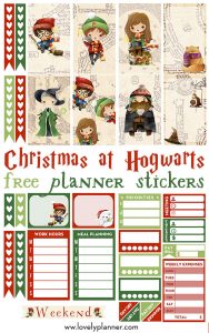 Christmas at Hogwarts Weekly Kit - Harry Potter Free Planner Stickers ...