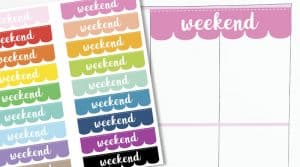 Free Printable Scalloped Weekend Stickers For Your Planner - Lovely Planner