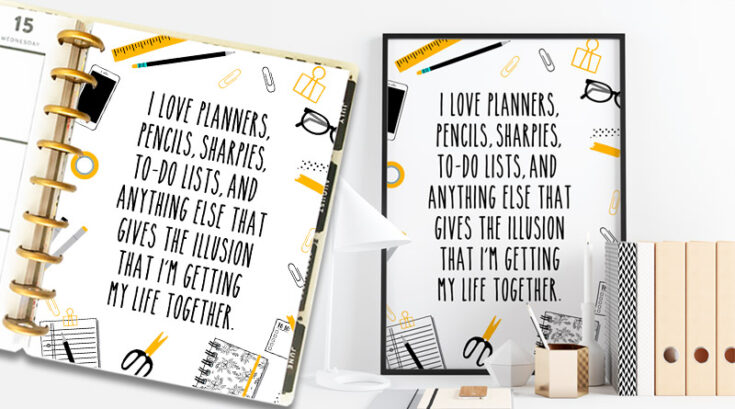 Free Printable Planner Girl Quote Sign / Divider - Lovely Planner