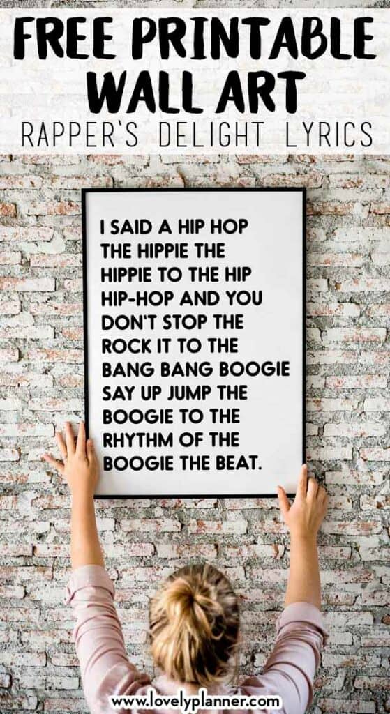 Free Printable Rapper's Delight Wall Art - Lovely Planner