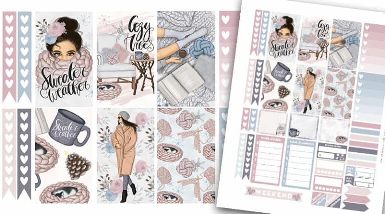 Free Printable Girly Christmas Planner Stickers Weekly Kit - 2 pages ...