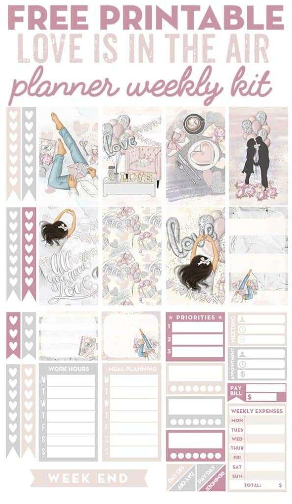 Free Printable "Love Is In the Air" Planner Stickers - Weekly Kit ...