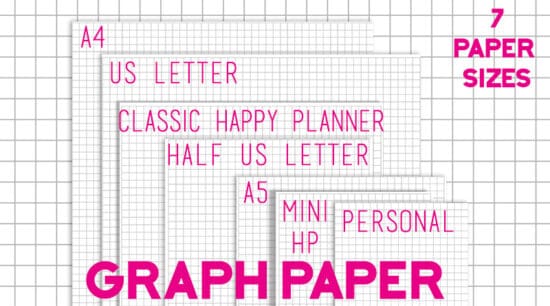 Free Printable Graph Paper(7 sizes included) - Lovely Planner