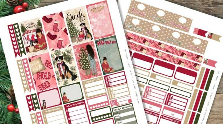 Free Printable Girly Christmas Planner Stickers Weekly Kit - 2 pages ...