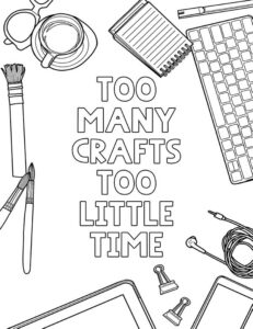 Free Printable Fun Coloring Page - Crafty Quote - Lovely Planner