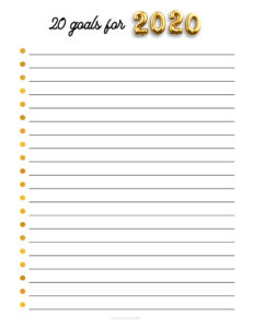 Free 20 Goals For 2020 Printable - Lovely Planner