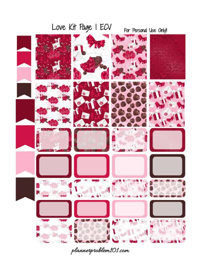 19 Free Printable Valentine's Day Planner Stickers - Lovely Planner