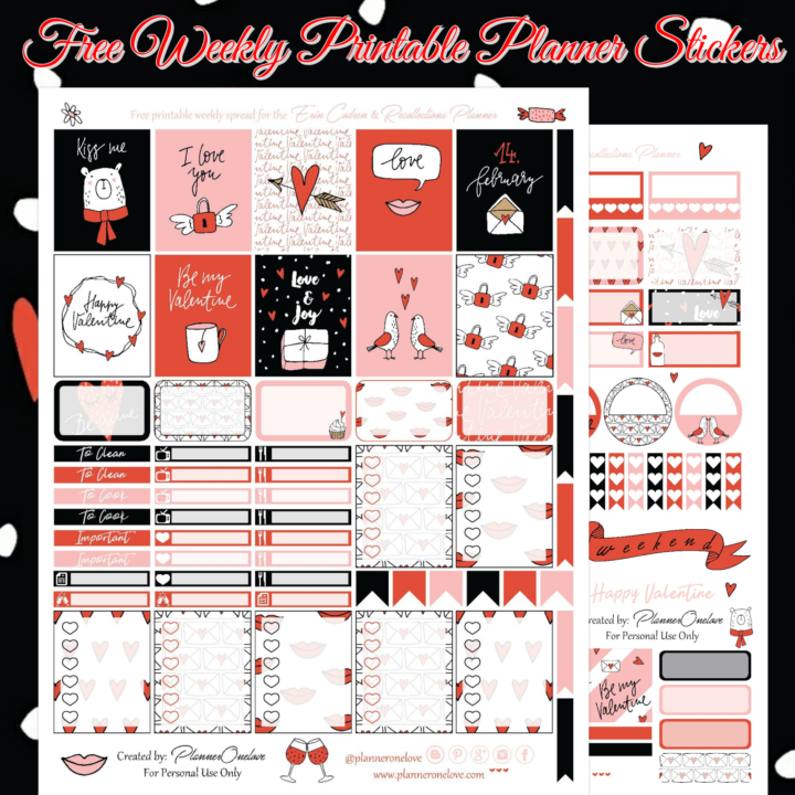 19 Free Printable Valentine's Day Planner Stickers - Lovely Planner