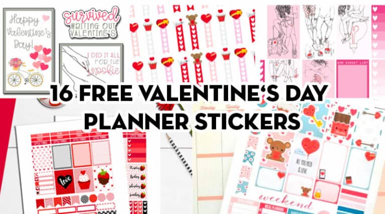 19 Free Printable Valentine's Day Planner Stickers - Lovely Planner