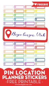 Free Printable Location Pin Planner Stickers - Lovely Planner