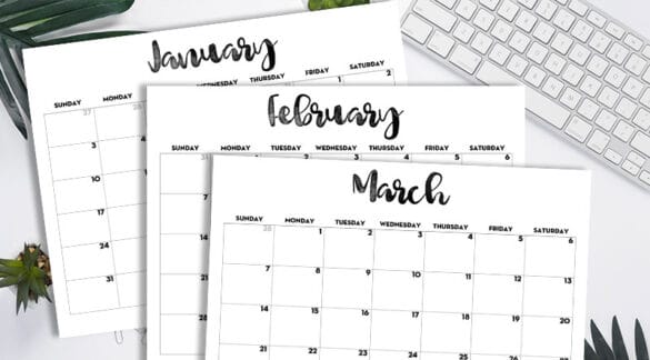 Free Printable Large Print 2021 Calendar - 12 month Calendar - Lovely ...