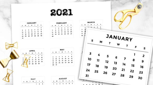 Free Printable 2021 Bullet Journal Mini Calendars - Lovely Planner
