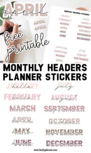 Free Printable Monthly Headers Stickers - Lovely Planner