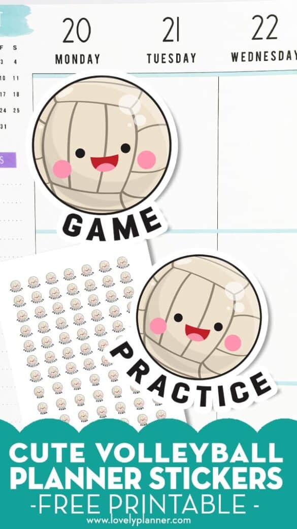 Free Printable Volleyball Planner Stickers - Lovely Planner