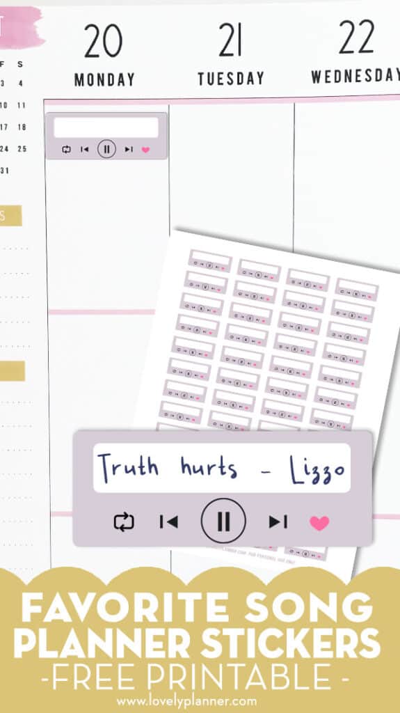 Free Printable Music Player Planner Stickers - Lovely Planner