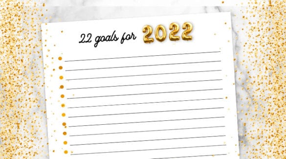 Free Printable 22 goals for 2022 Planner Insert - Lovely Planner