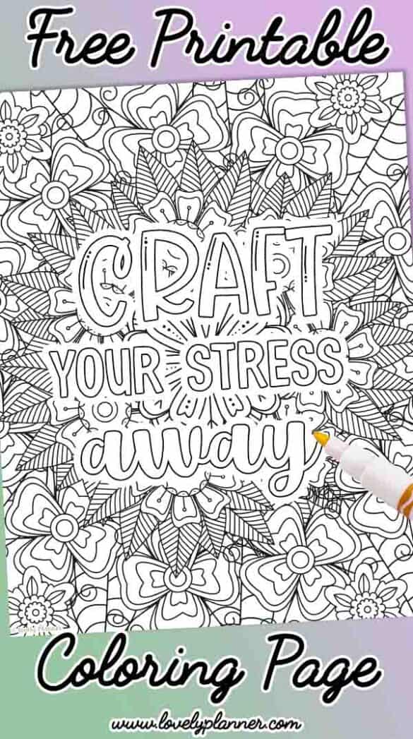Free Printable Crafty Quote Coloring Page - Lovely Planner