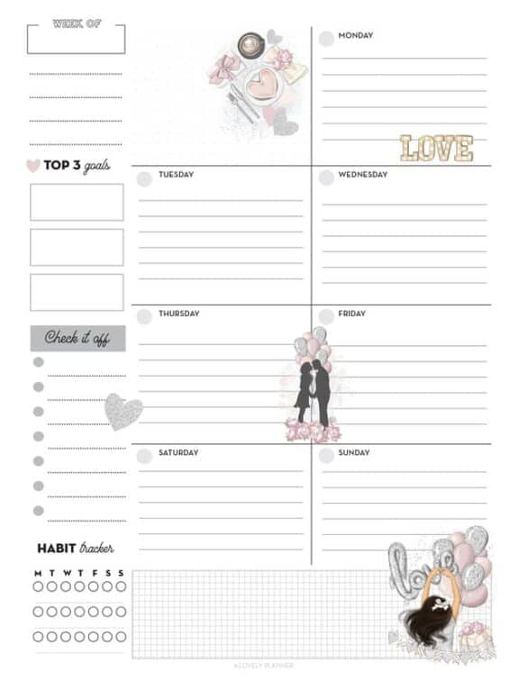 Free Printable Planner Pack for Valentine's Day / Romance (February ...