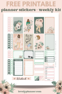 Free Printable Floral Planner Stickers - Weekly Kit - Lovely Planner