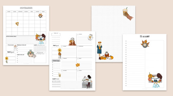 Free Printable Planner Pages for Fall & November - Lovely Planner