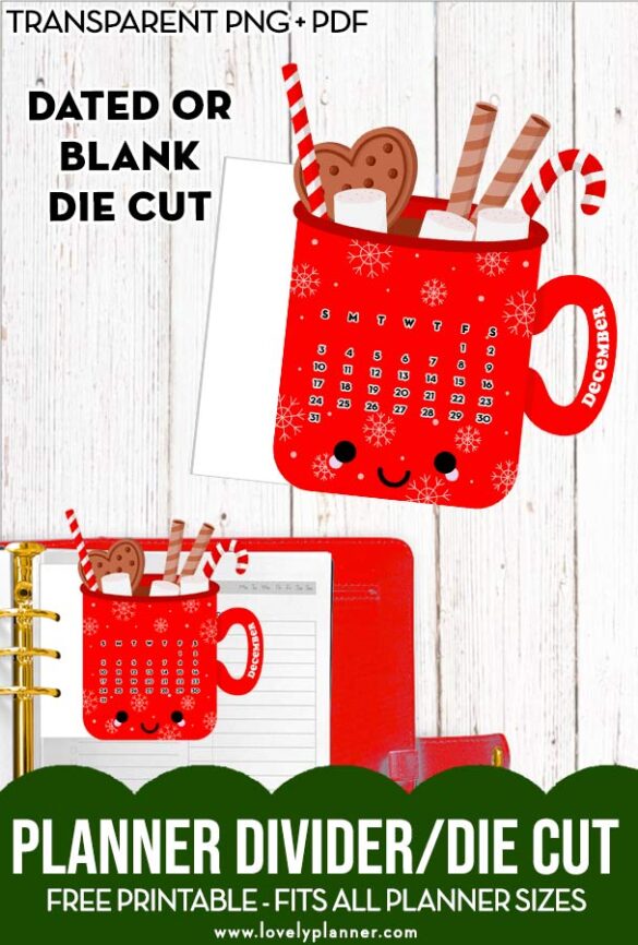 Printable Christmas Cup Planner Divider - Lovely Planner
