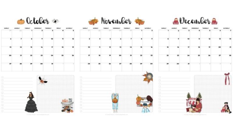 Free Printable 2024 Seasonal Calendar with To-Do List - Lovely Planner