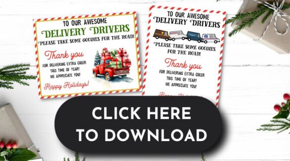 Free Printable Thank You Signs for Delivery Drivers - Lovely Planner