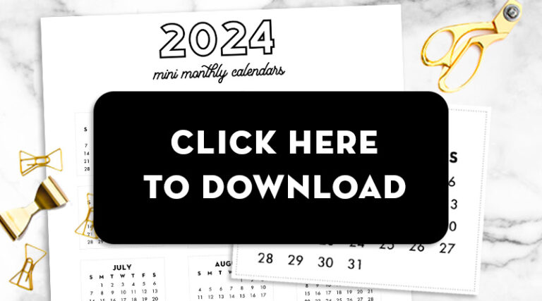 Free Printable 2024 Bullet Journal Mini Calendars - Lovely Planner