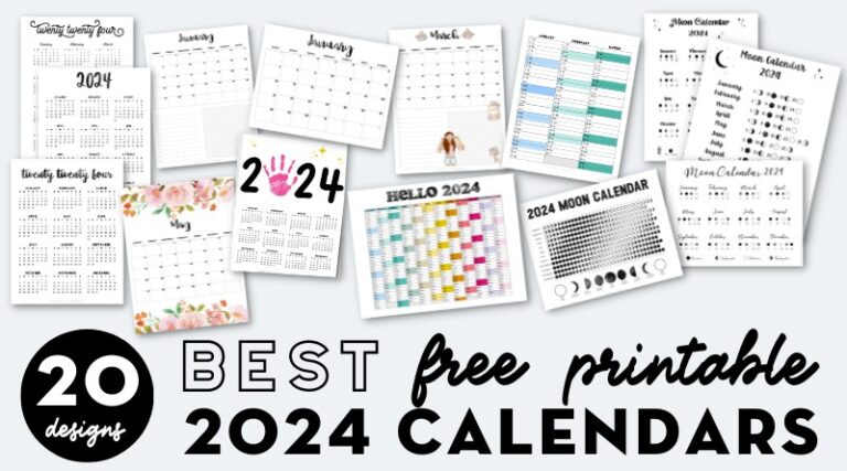 20 Best Printable Calendars for 2024 - Lovely Planner