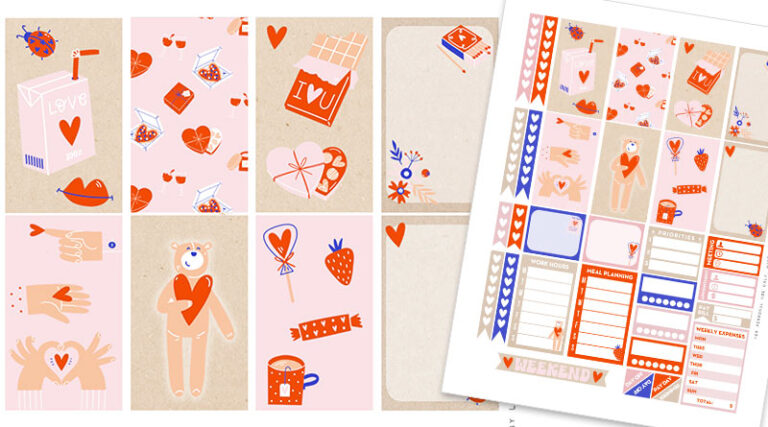 19 Free Printable Valentine's Day Planner Stickers - Lovely Planner