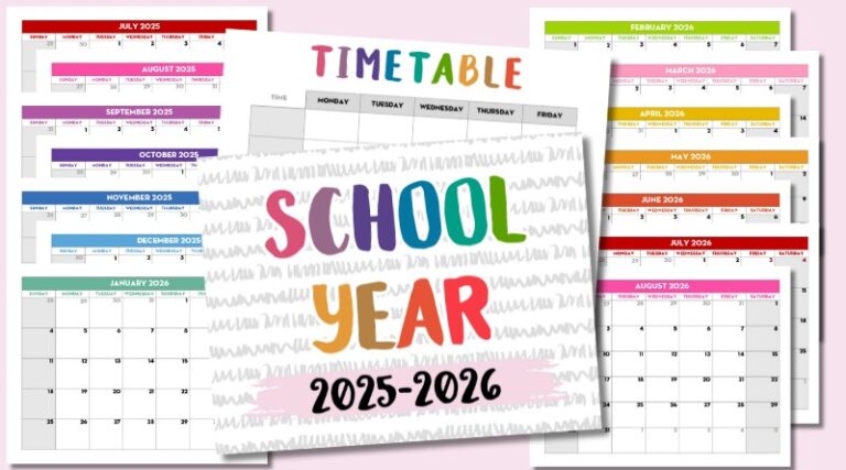 Free Printable 2025-2026 School Calendar - Lovely Planner