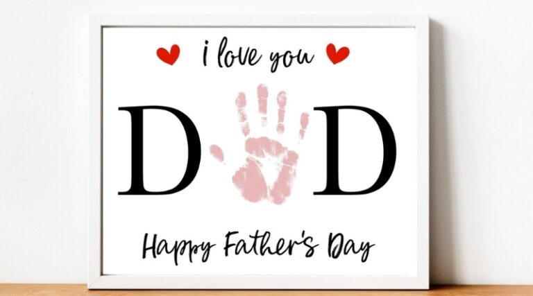 Free Printable Father's Day Handprint Craft - Lovely Planner