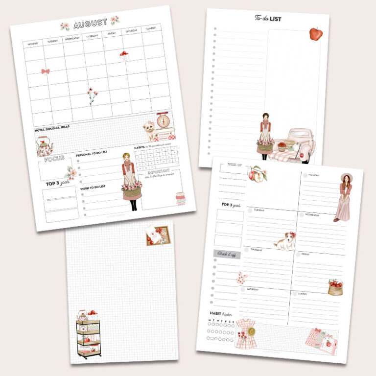 Free Printable Planner Pages for August - Lovely Planner