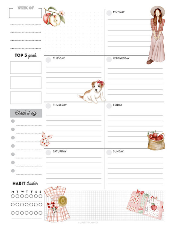 Free Printable Planner Pages for August - Lovely Planner
