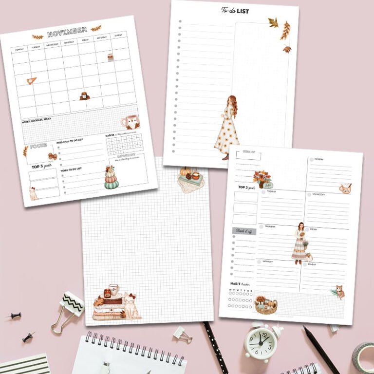 Free Printable Planner Pages for Fall & November - Lovely Planner