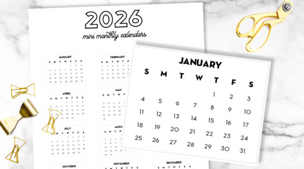 18 Cute Free Printable Calendars for 2026 - Lovely Planner