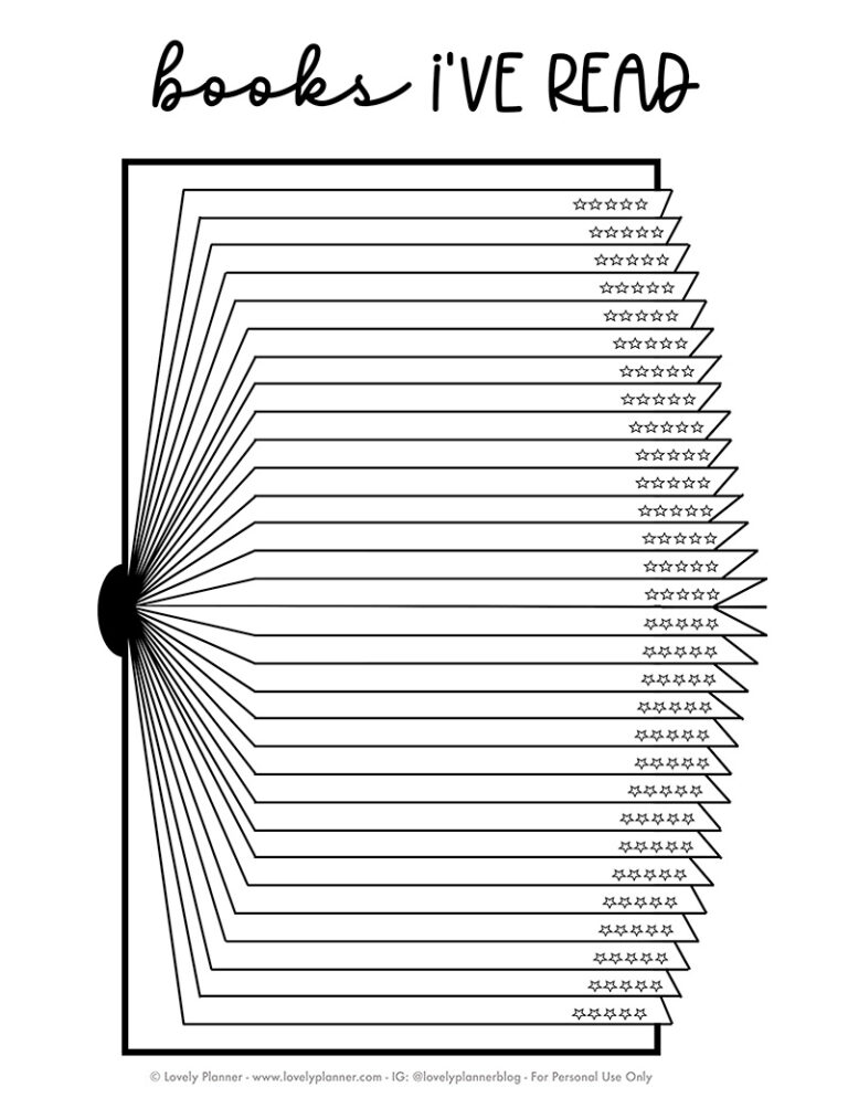 8 Free Reading & Book Tracker Printable Templates - Lovely Planner