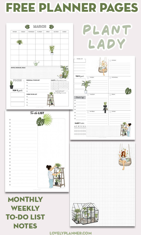Free Planner Pages for Plant Lovers {March Pack} - Lovely Planner