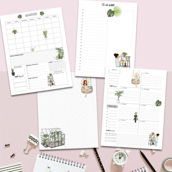 Free Planner Pages for Plant Lovers {March Pack} - Lovely Planner