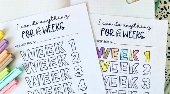 Free Printable 6-Week Goal Tracker for your bullet journal or planner ...