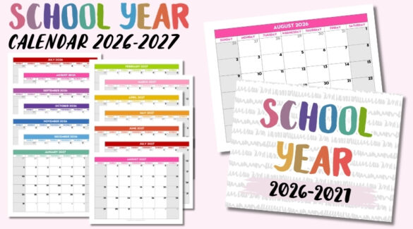 Free Printable 2026-2027 School Calendar - Lovely Planner