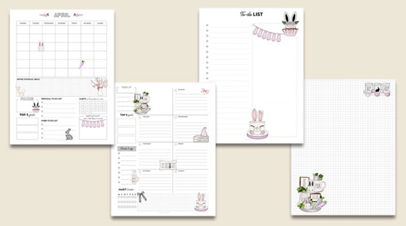 Free Printable Easter Planner Pages {April Pack} - Lovely Planner