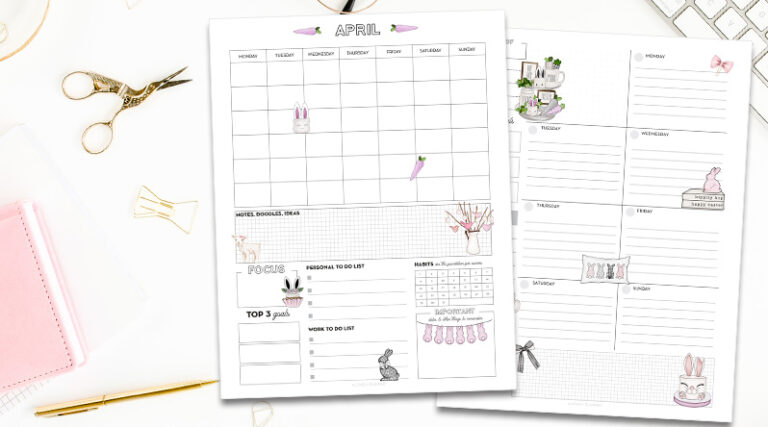 Free Printable Easter Planner Pages {April Pack} - Lovely Planner